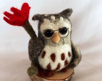 Needle felted owl | Etsy
