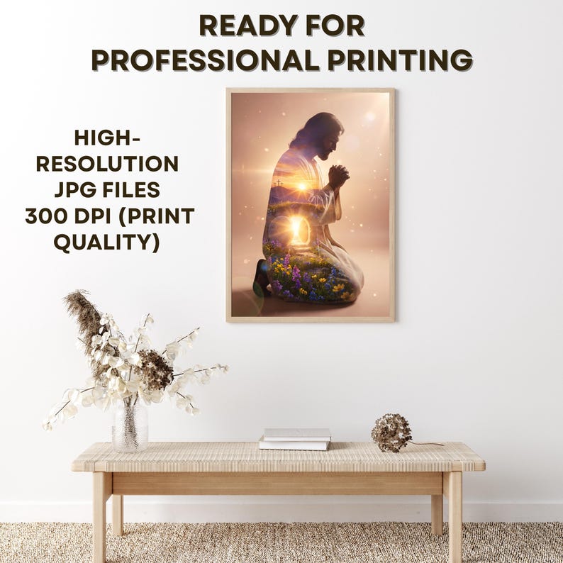 Jesus Prayer Art | Resurrection Scene, Sunrise, Wildflowers (digital ...