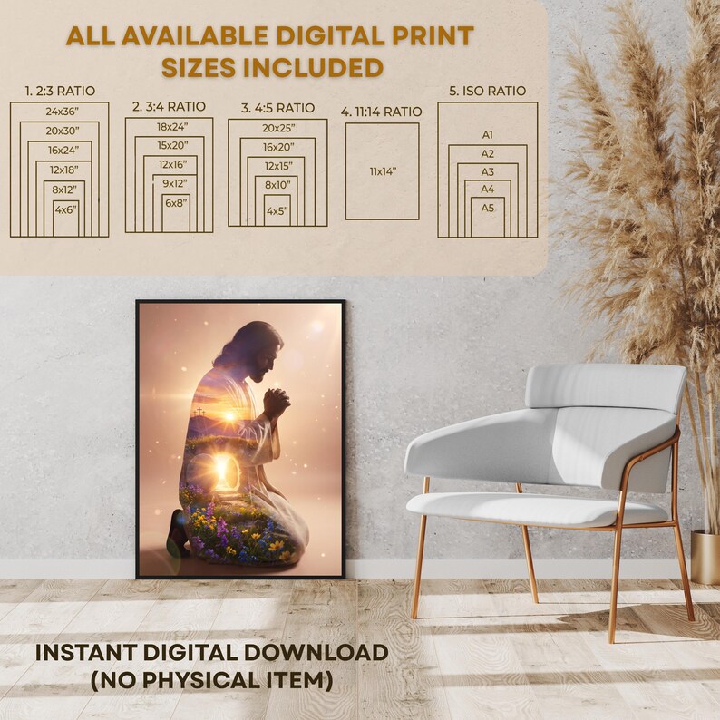 Jesus Prayer Art | Resurrection Scene, Sunrise, Wildflowers (digital ...