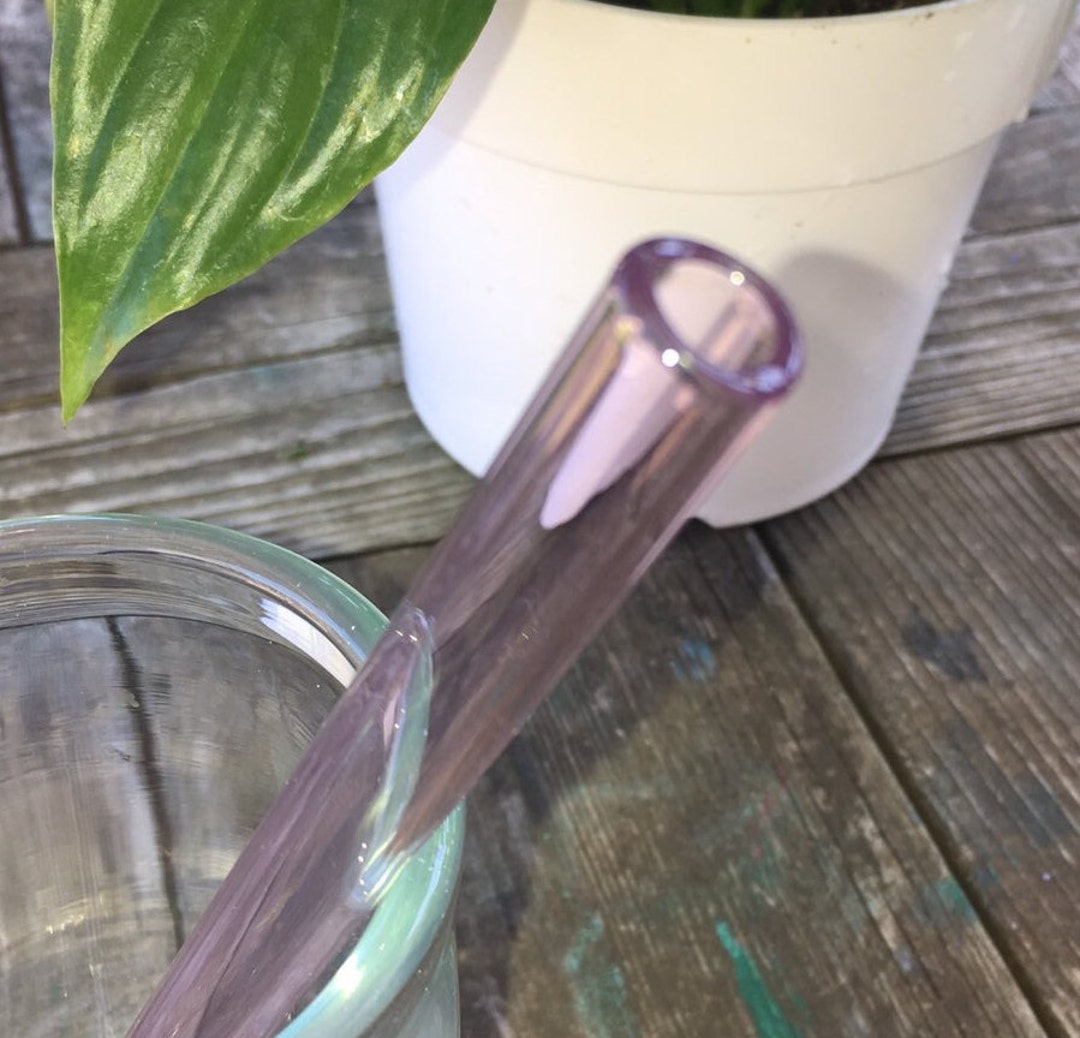Pink Borosilicate Glass Smoothie Straw: Handblown, Eco Friendly (12mm ...