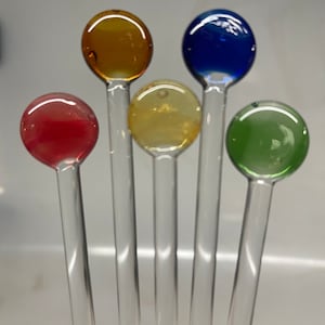 Customizable Rainbow Colors Glass Stir Sticks Set of 5 by ...