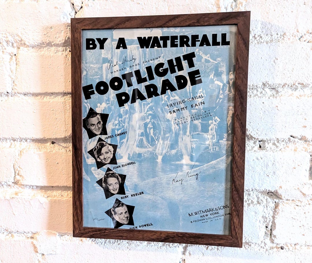 Framed 1933 Vintage BUSBY BERKELEY Sheet Music Art Deco by A Waterfall ...