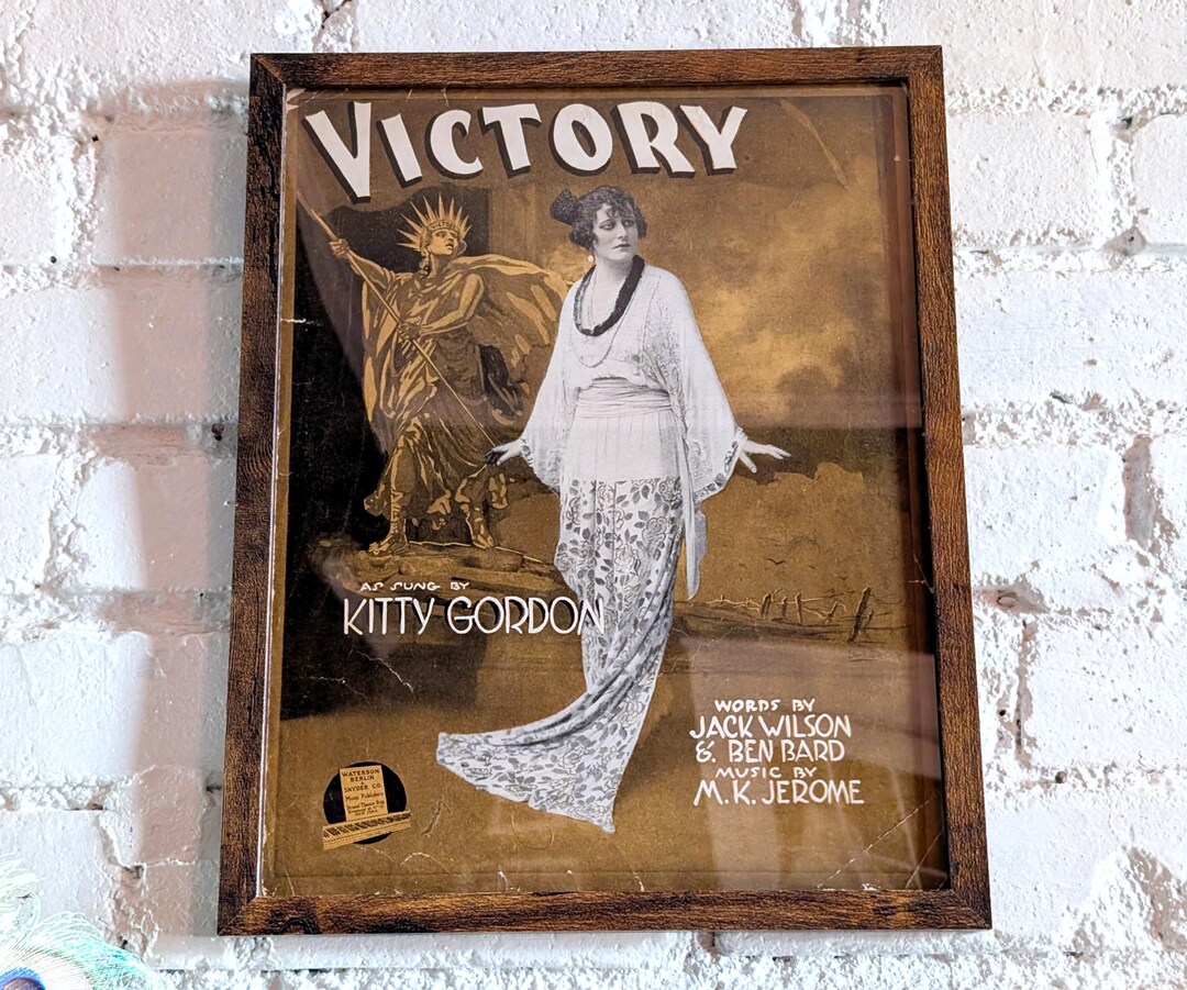 Framed 1918 Vintage WWI Sheet Music "victory" World War I Song Kitty ...