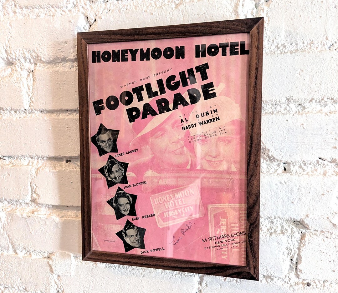 Framed 1933 Vintage BUSBY BERKELEY Sheet Music Art Deco honeymoon Hotel ...