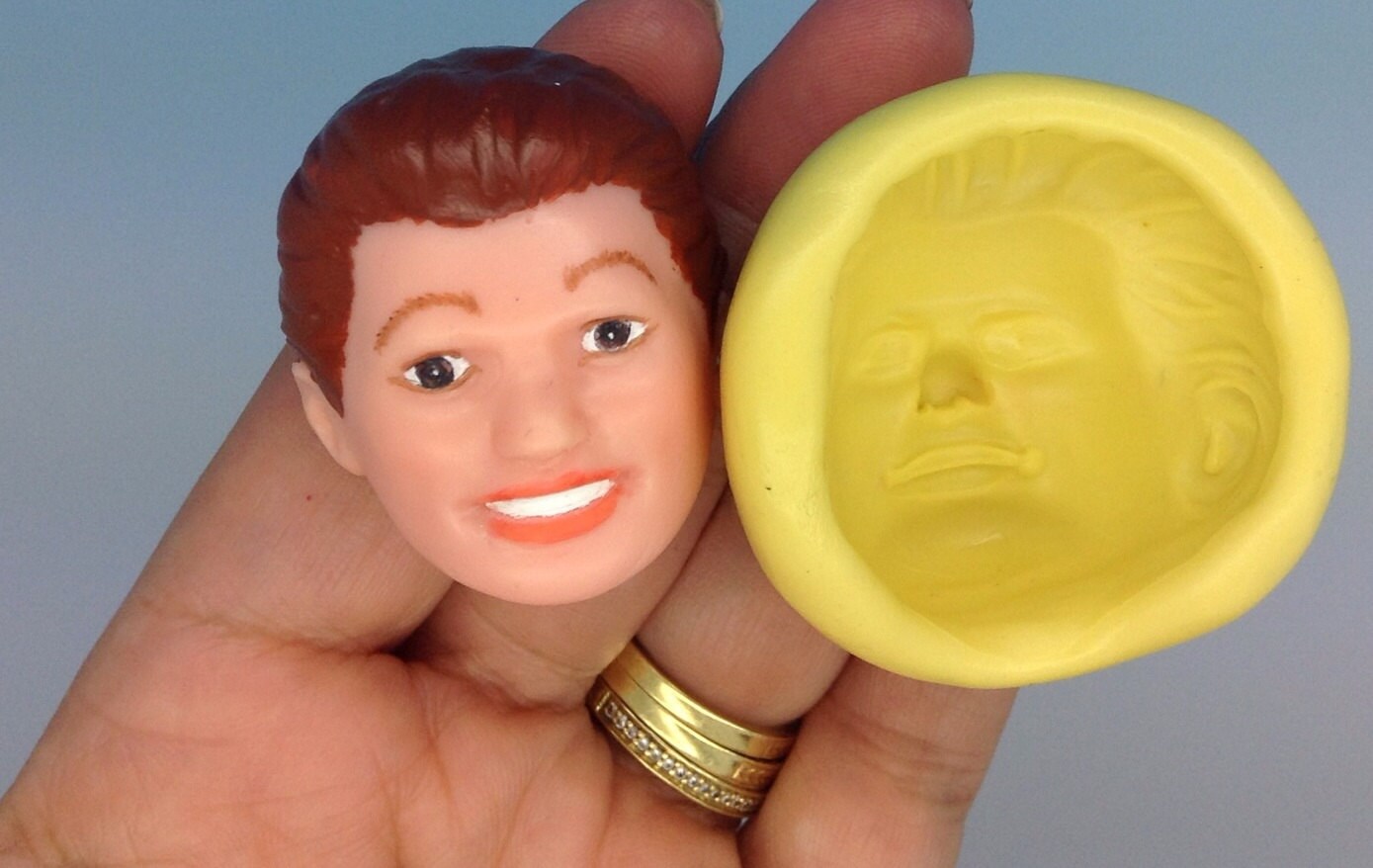 Silicone Flexible Mold, Male Face. - Etsy