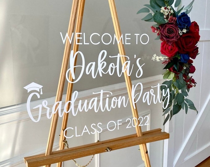 Graduation Party Decal for Mirror or Chalkboard Welcome - Etsy