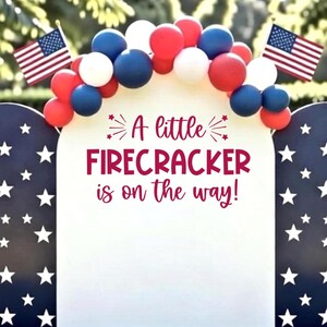Firecracker Baby Shower Decal: July 4th Sign Making, Independence Day ...