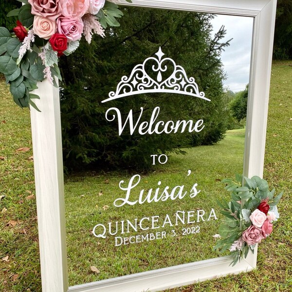 Quinceanera Welcome Sign Mirror - Etsy