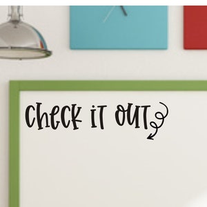 Check It Out Decal With Arrow for Teacher Classroom Management Teacher ...