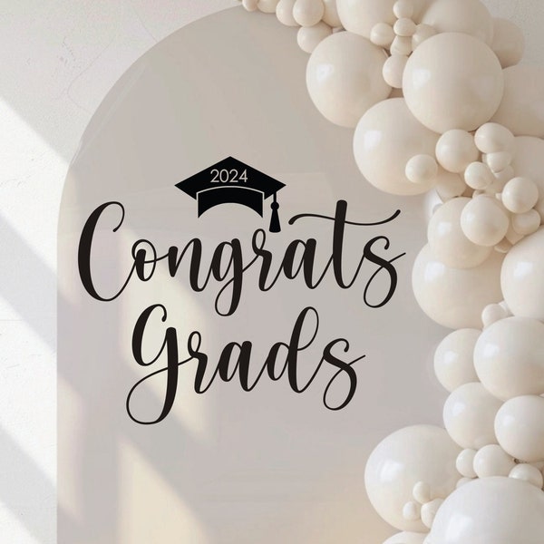 Congrats Grad Backdrop Decal - Etsy