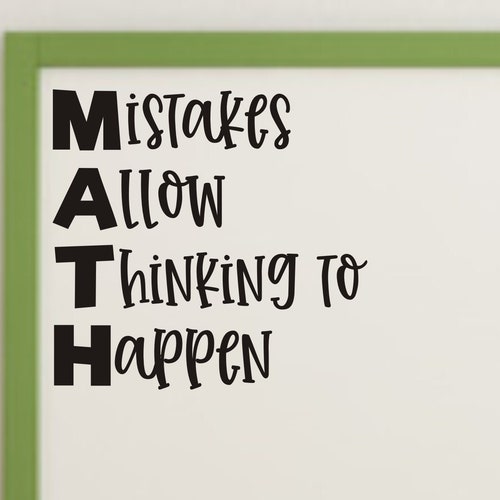 Math Vinyl Decal Teacher School Decal Mistakes Allow Thinking - Etsy