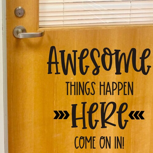 Amazing Things Happen Here Classroom Door Vinyl Wall Decal - Etsy