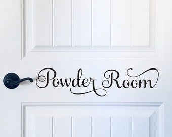 Powder Room Vinyl Decal Door Decal for Powder Room Vinyl | Etsy