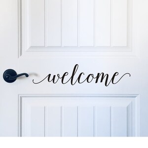 Welcome Decal for Front Door Vinyl Decal for Door Greeting Welcome ...