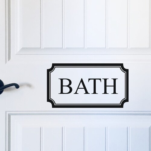 Bath Door Decal Oval Border Bathroom Door Sticker for Glass - Etsy