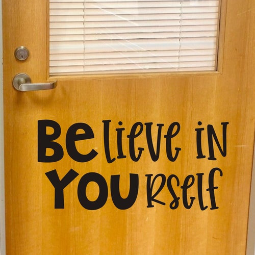 Home Décor Home & Living BElieve in YOUrself Classroom Door Vinyl Wall ...