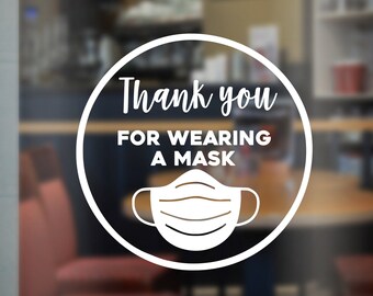 Thank You for Wearing Your Face Mask Sign - Etsy