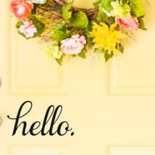 Hello Door Decal Vinyl Decor for Front Door Greeting Vinyl | Etsy