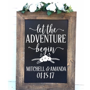 Floral Wedding Deal Let the Adventure Begin Personalized Wedding Decal ...