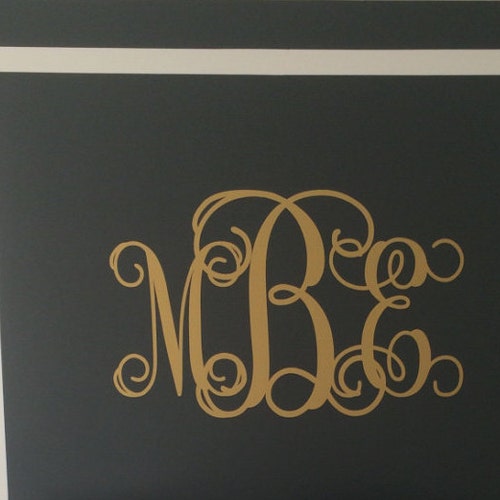 Vine Monogram Decal Large Vinyl Wall Decal Interlocking Swirly - Etsy