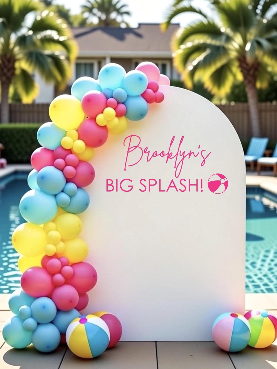 Big Splash Decal for Pool Party - Summer Birthday Vinyl for Backdrop ...