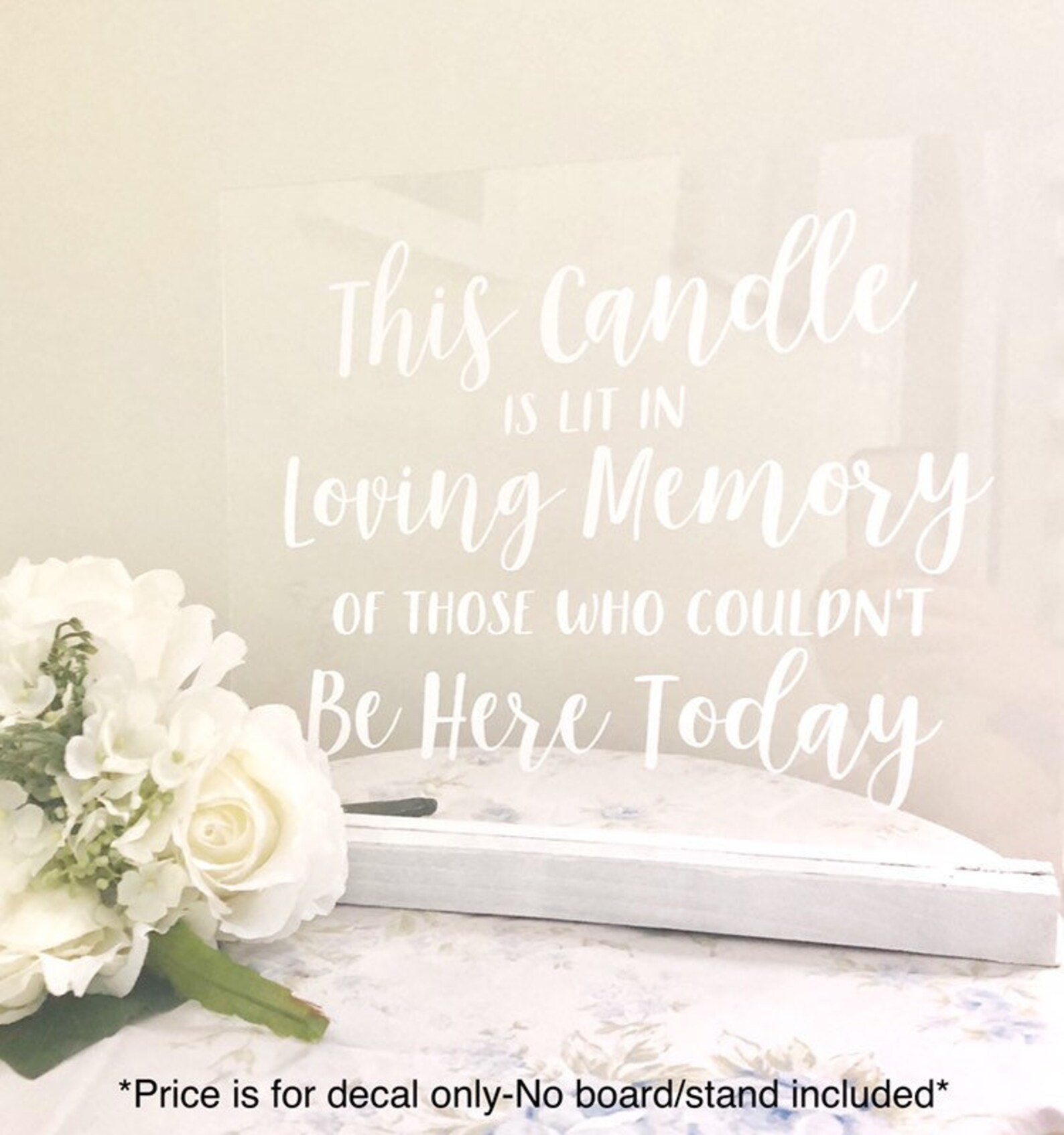 Memorial Candle Decal for Wedding Sign Vinyl Decal for Wedding | Etsy