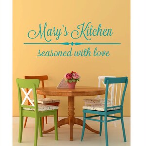 Personalized Kitchen Decal Vinyl Decal Vinyl Wall Decal Personalized ...
