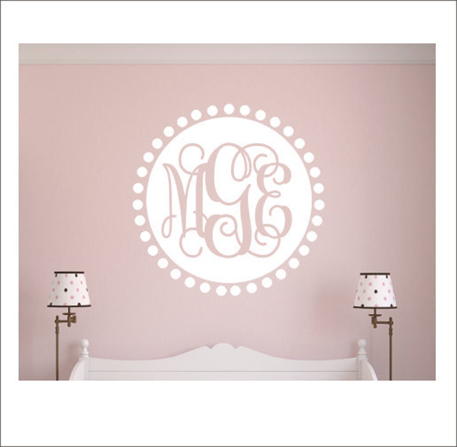 Monogram Wall Decal Vinyl Wall Decal Wall Monogram Vine - Etsy