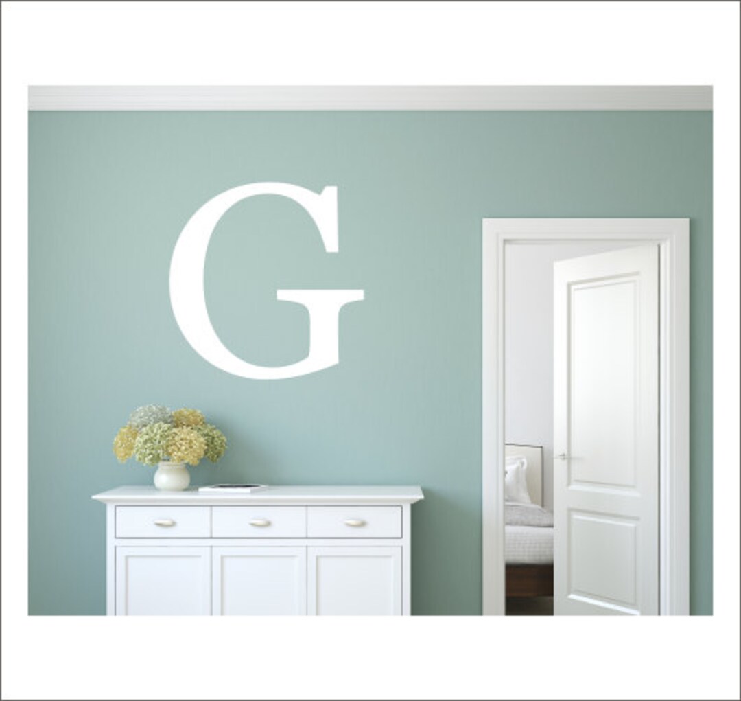 Initial Wall Decal Personalized Monogram Decal Wall Decal Vinyl Wall ...