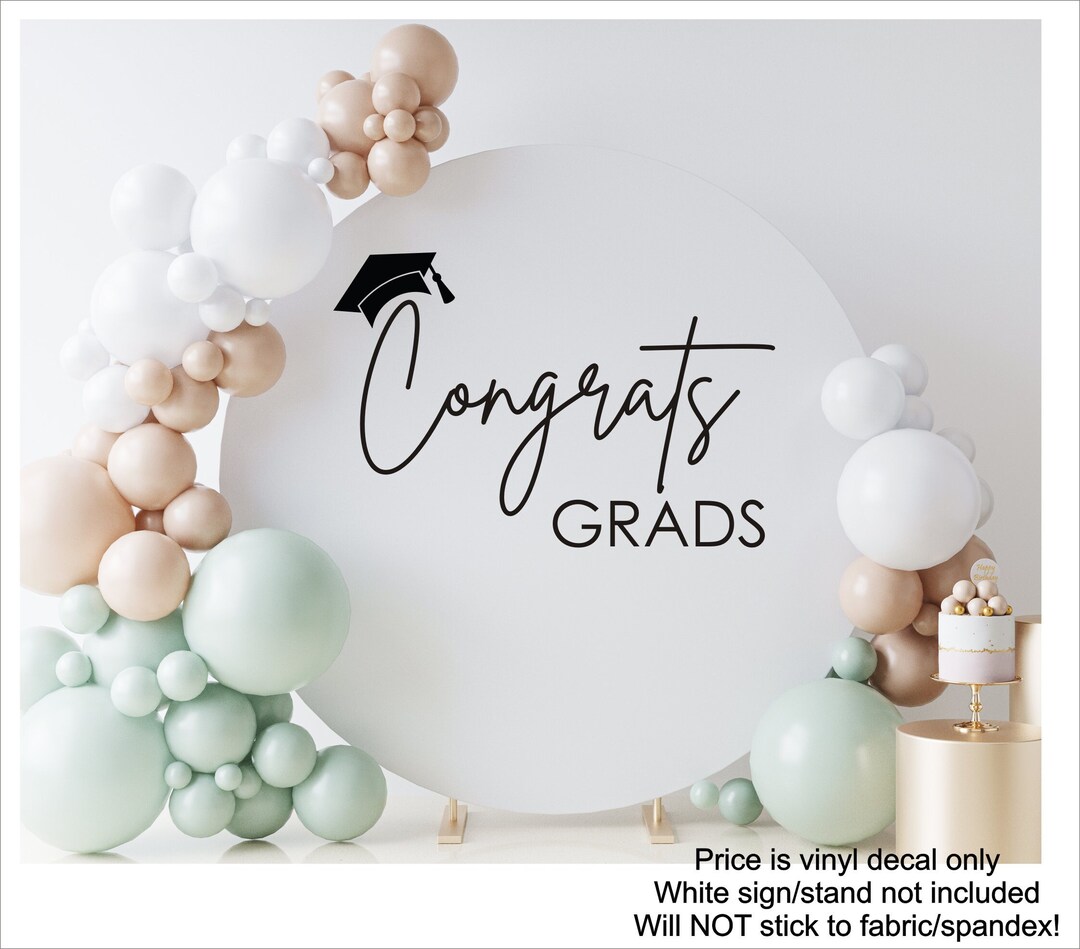Congrats Grads Vinyl Decal Lettering for Sign Graduation Party Decal ...