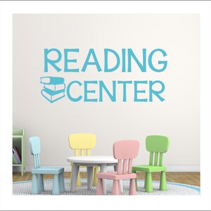 Reading Center Decal Reading Vinyl Decal Classroom Decor Reading Center ...
