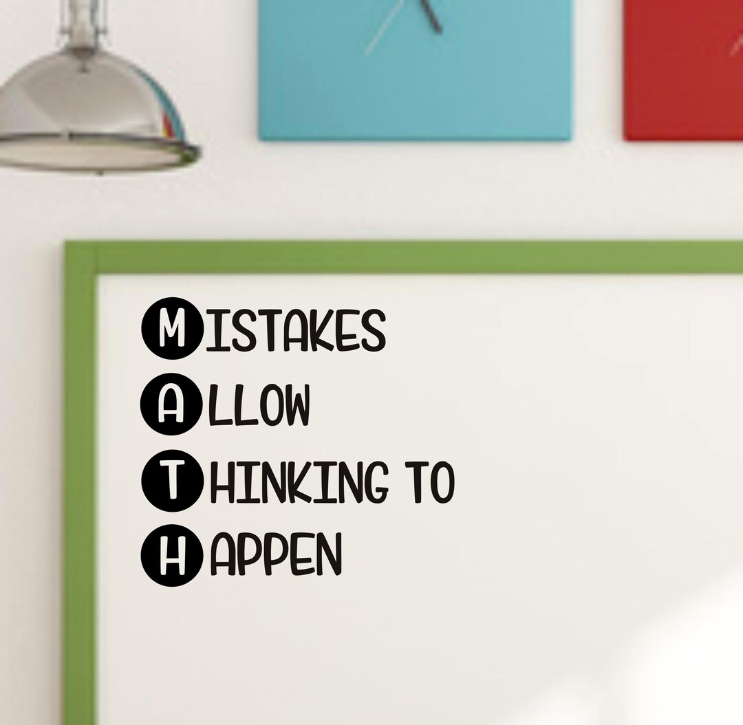 Math Classroom Vinyl Decal: Mistakes Allow Thinking - Etsy