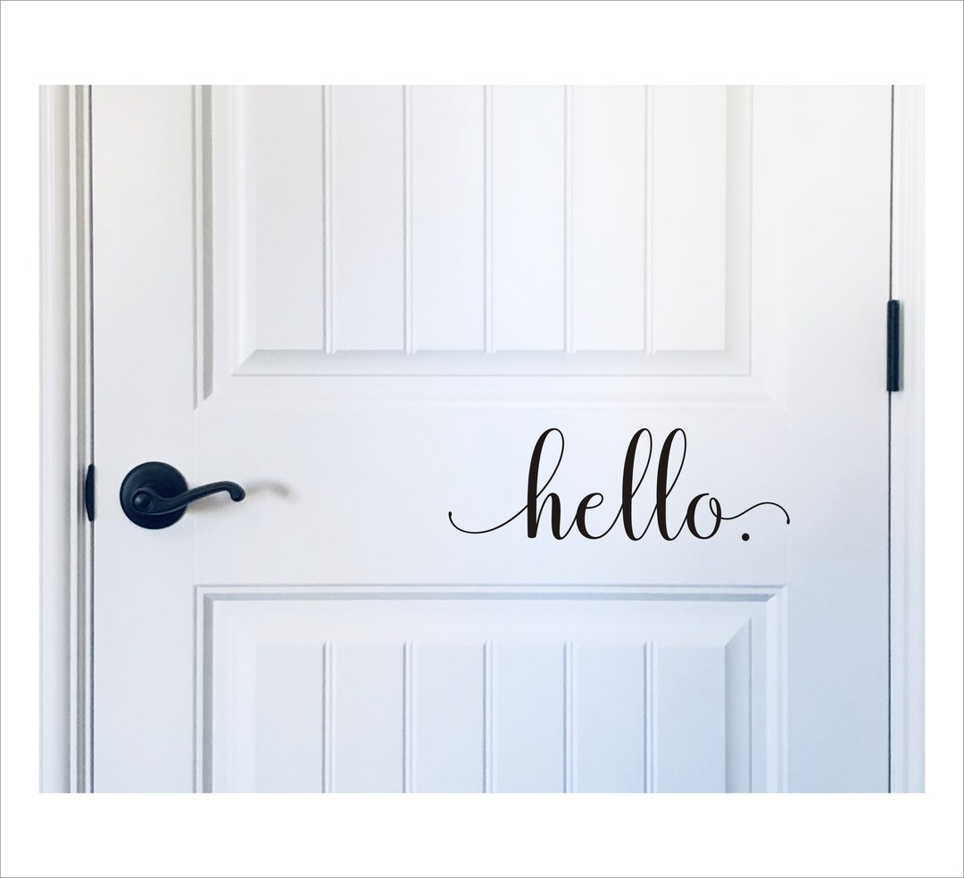 Hello Door Decal Vinyl Decor for Front Door Greeting Vinyl Porch Decor ...