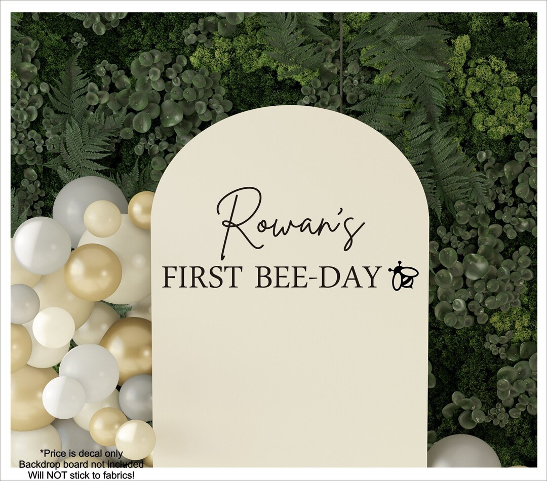 First Bee Day Decal for Birthday Party Sign Bee Themed Birthday Party ...