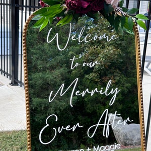 Merrily Ever After Decal for Christmas Wedding Holiday Wedding Welcome ...