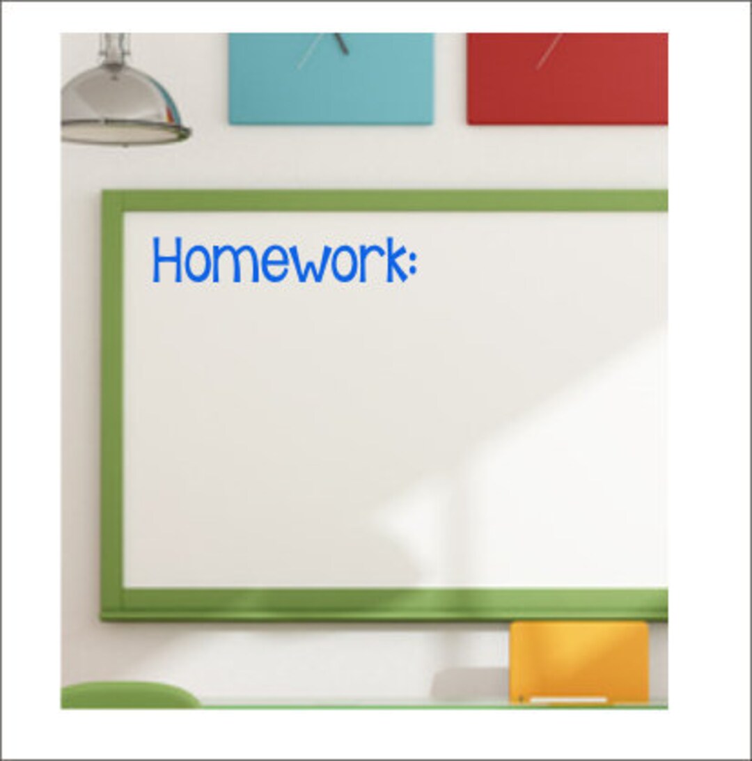 Homework Vinyl Decal Classroom Decal Teacher Decal Elementary Classroom ...
