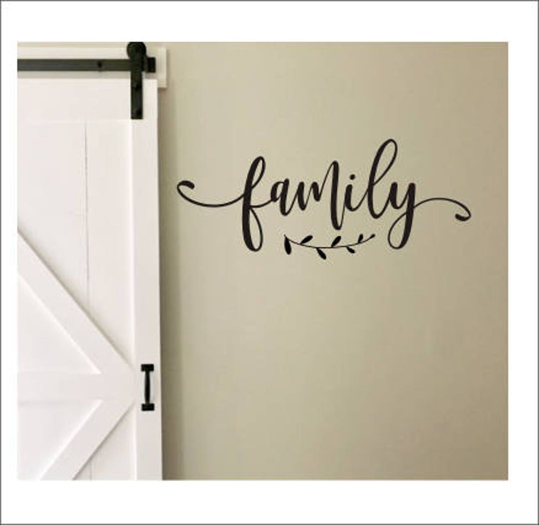 Family Wall Decal Farmhouse Style Vinyl Decor Rustic Family With Laurel ...