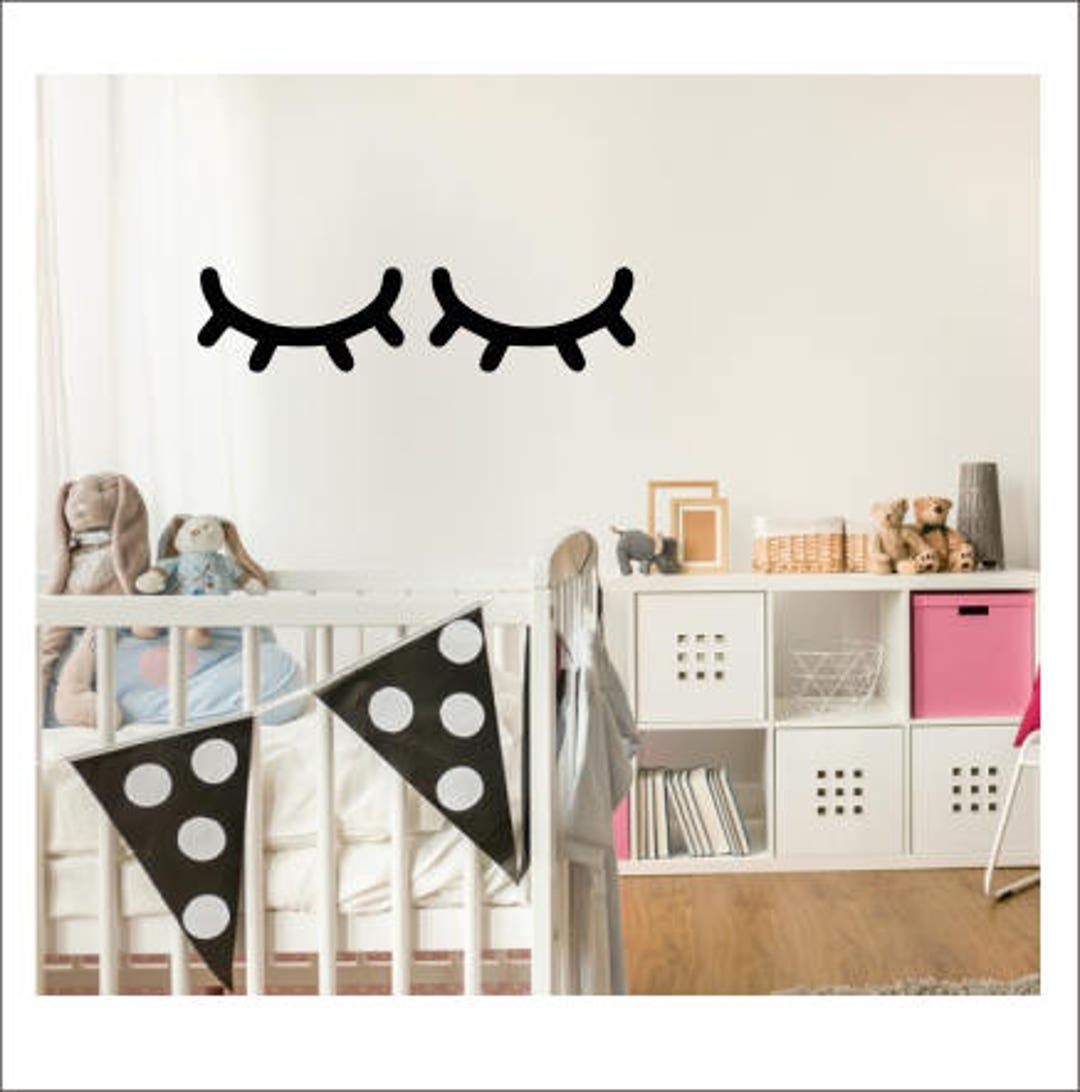 Sleepy Eyes Decal Vinyl Wall Decor Girls Bedroom Nursery Decor Trendy ...
