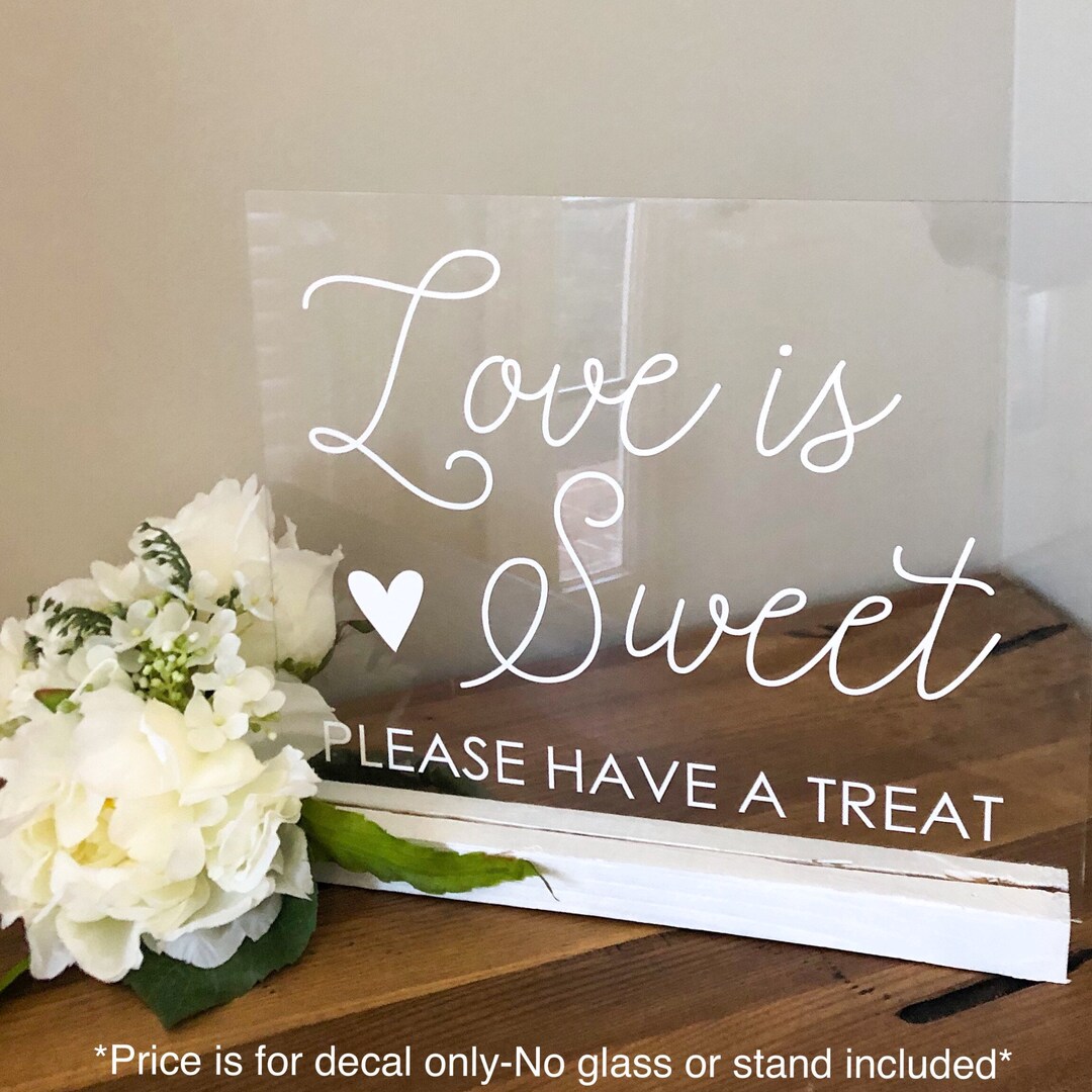 Love is Sweet Decal for Wedding Cake Table Vinyl Decor Cute Wedding ...