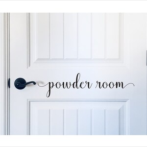 Powder Room Vinyl Decal Door Decal for Powder Room Vinyl Sticker Door ...