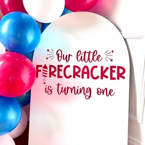 Firecracker First Birthday Vinyl Decal, July 4th Party Decor - Etsy