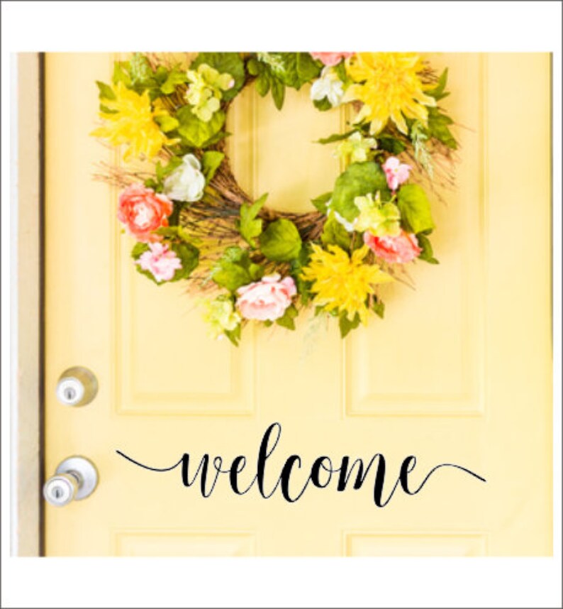 Welcome Door Decal Vinyl for Front Door Greeting Welcome Decal - Etsy
