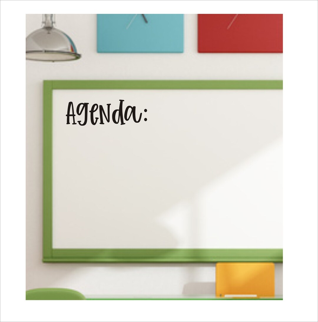 Agenda Vinyl Decal for Classroom Whiteboard or Chalkboard - Etsy