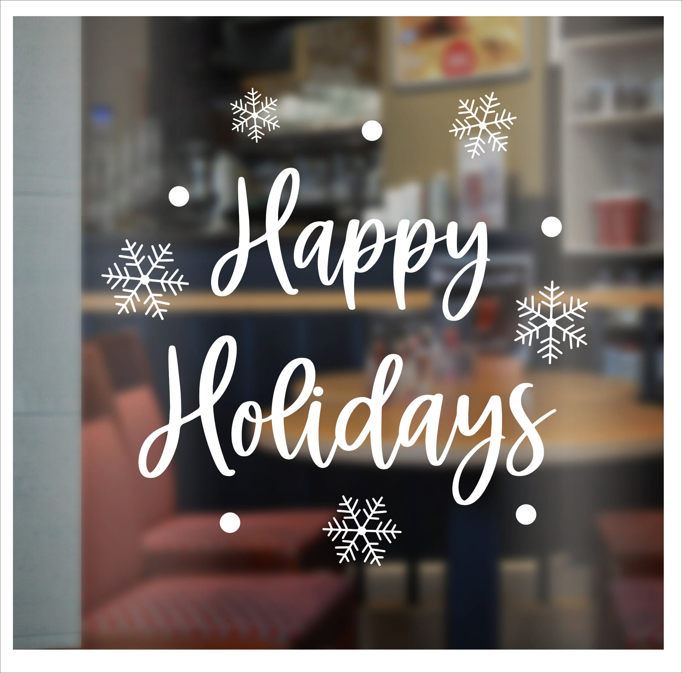 Happy Holidays Decal for Store Front Window or Storm Door - Etsy