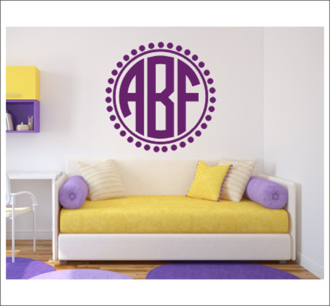 Monogram Wall Decal Personalized Wall Monogram Vinyl Decal - Etsy