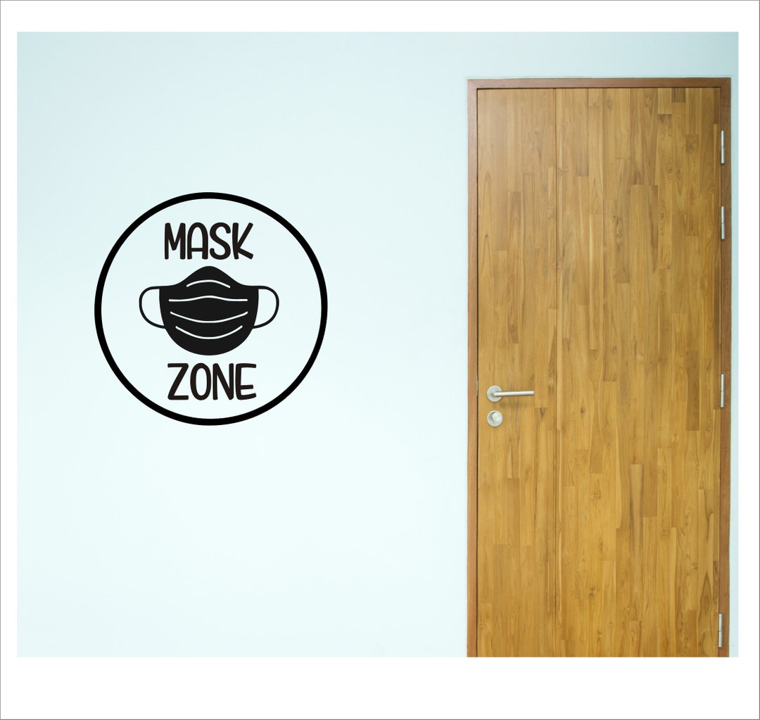 Mask Zone Decal for Wall of School Daycare or Business Vinyl Wall Decal ...
