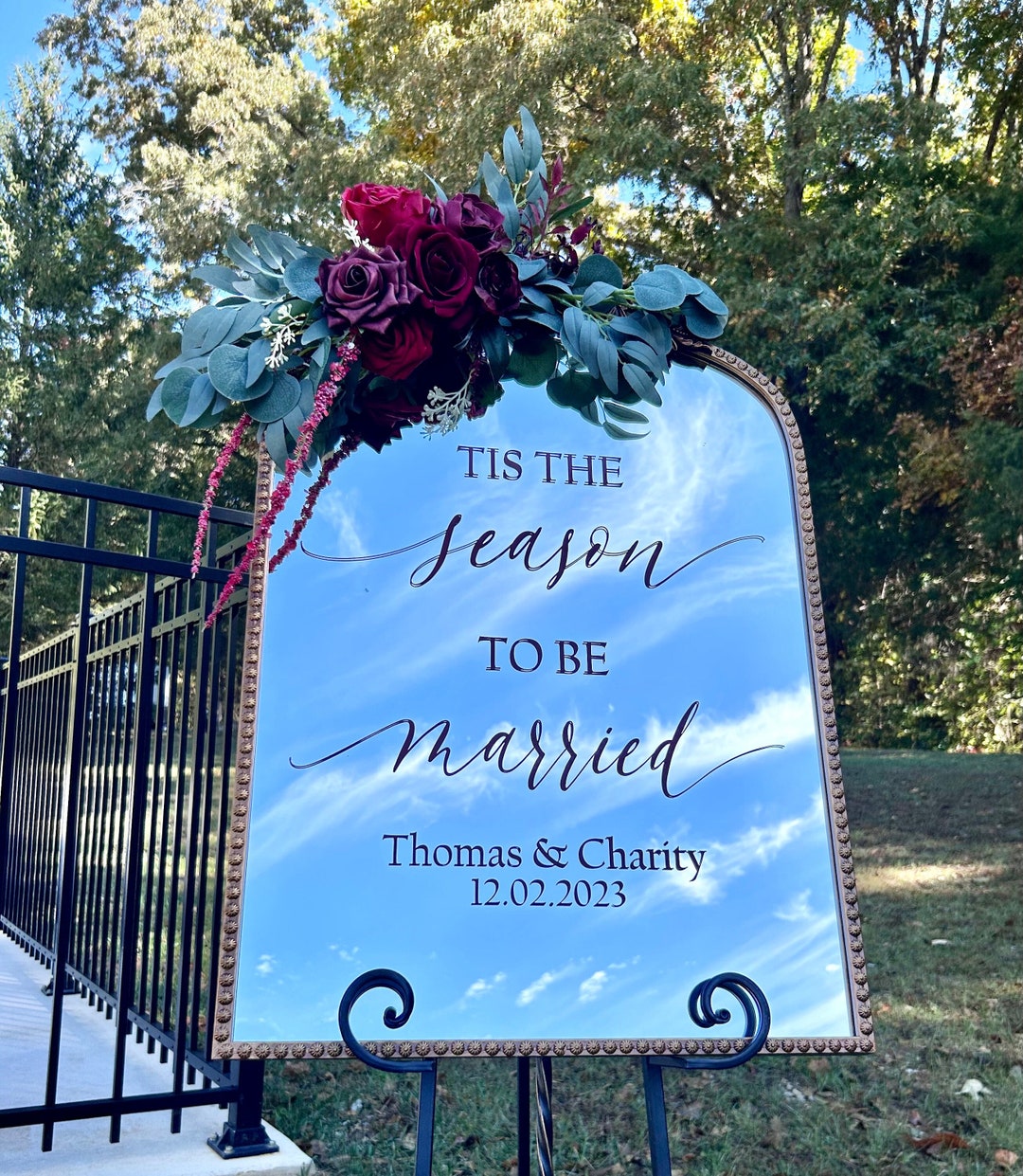 Tis the Season to Be Married Decal for Wedding Sign Entrance Christmas ...