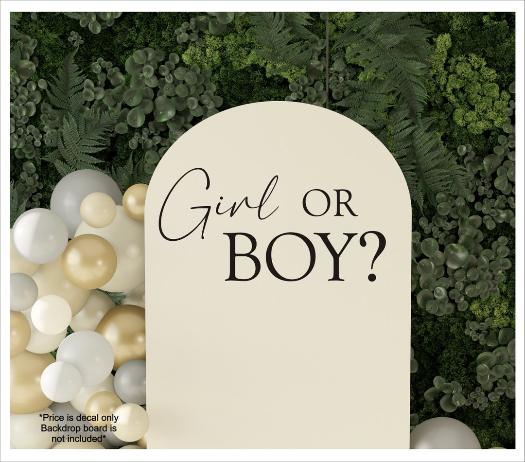 Girl or Boy Decal for Baby Gender Reveal Party Entrance Sign Balloon ...