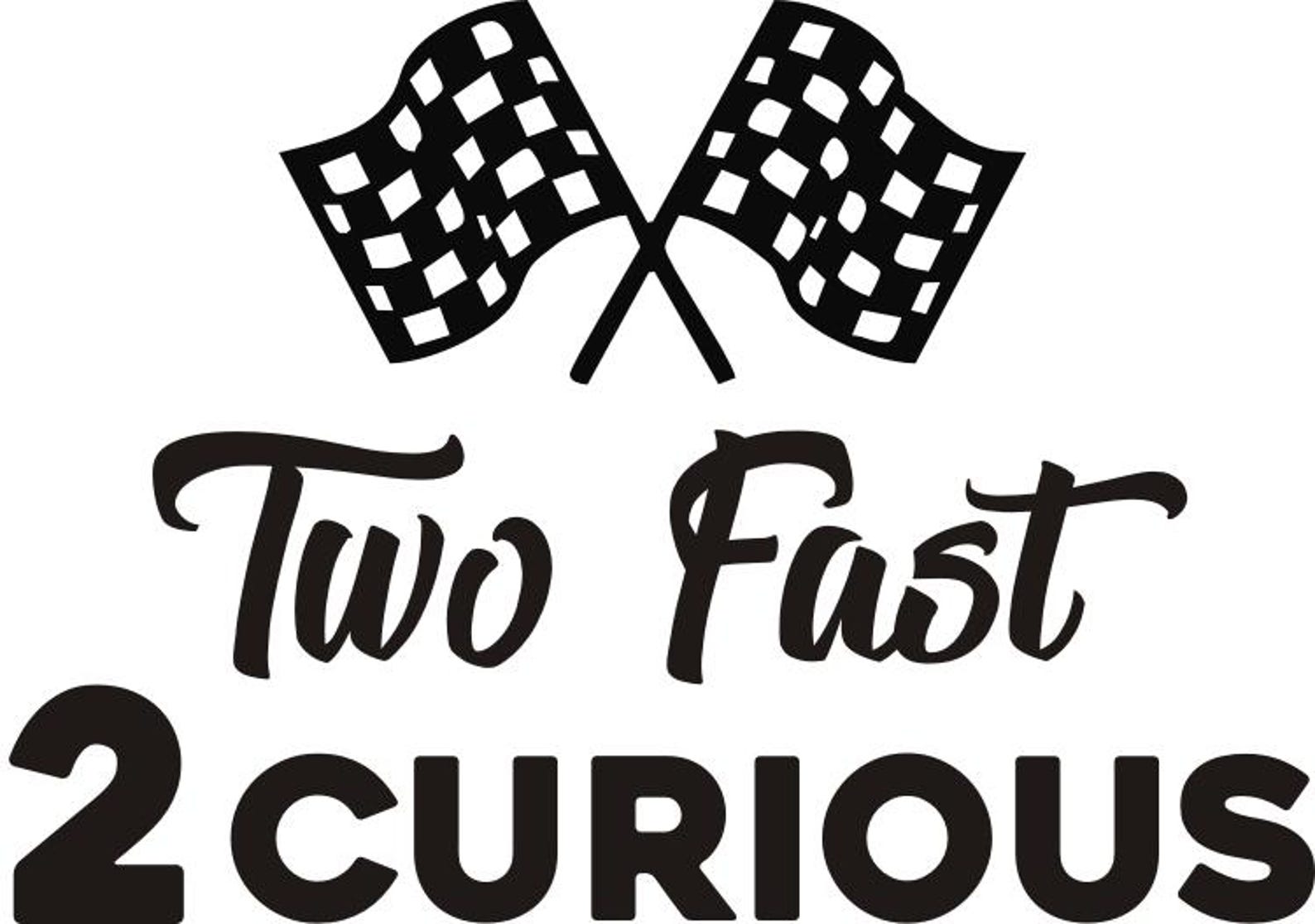 Two Fast 2 Curious Decal - Racecar Birthday Party Backdrop - Etsy
