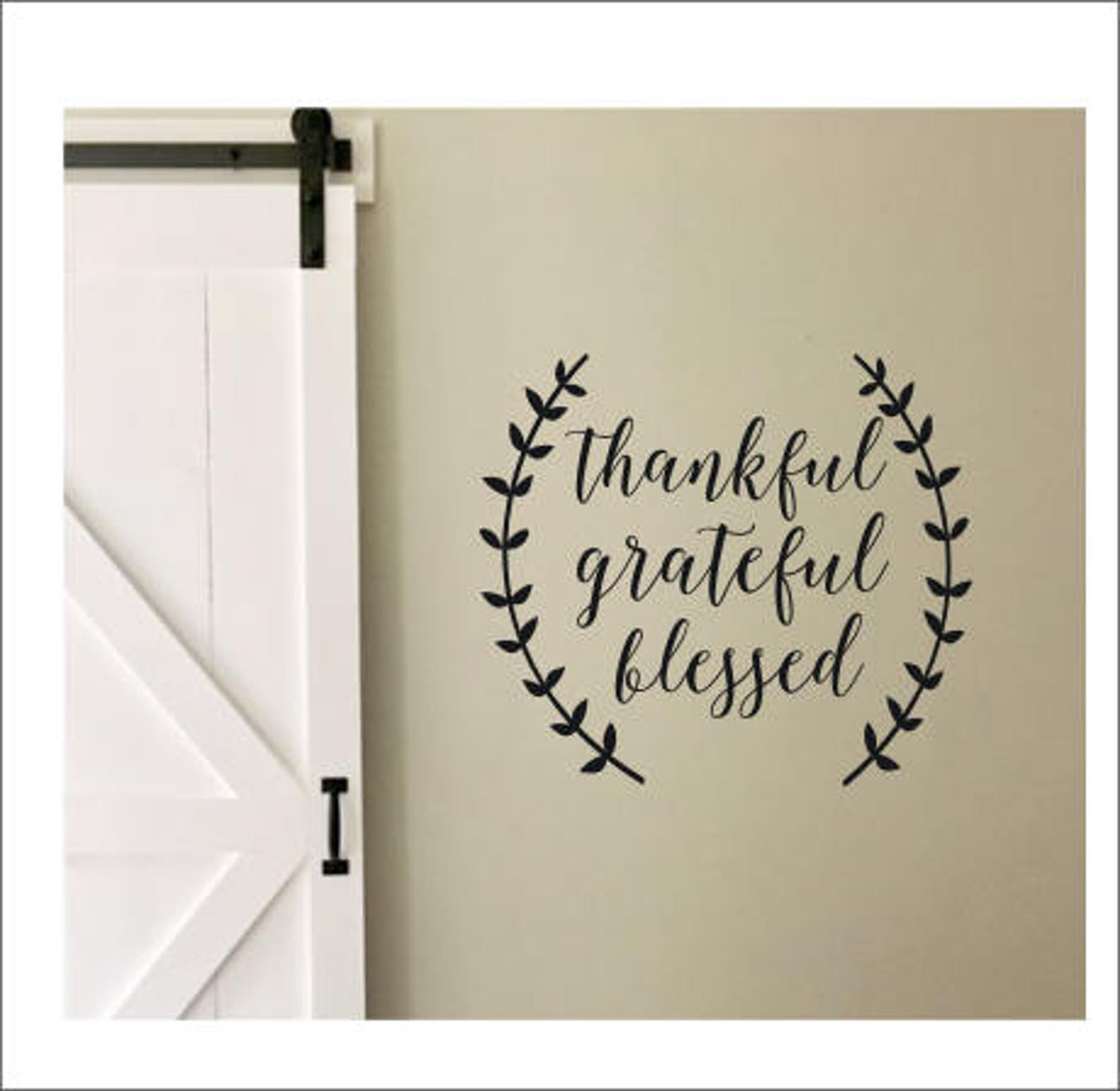 Thankful Grateful Blessed Decal Wall Decal Vinyl Thanksgiving - Etsy